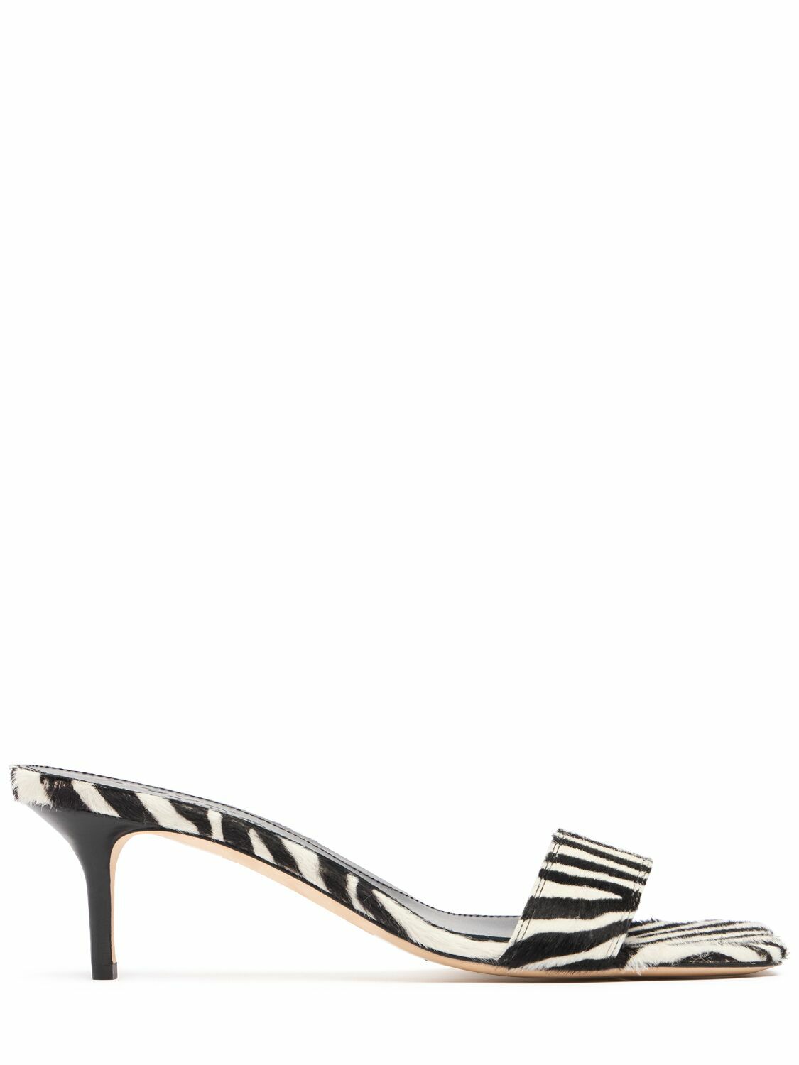 AEYDE 55mm Ilvy Zebra Print Leather Mules Aeyde