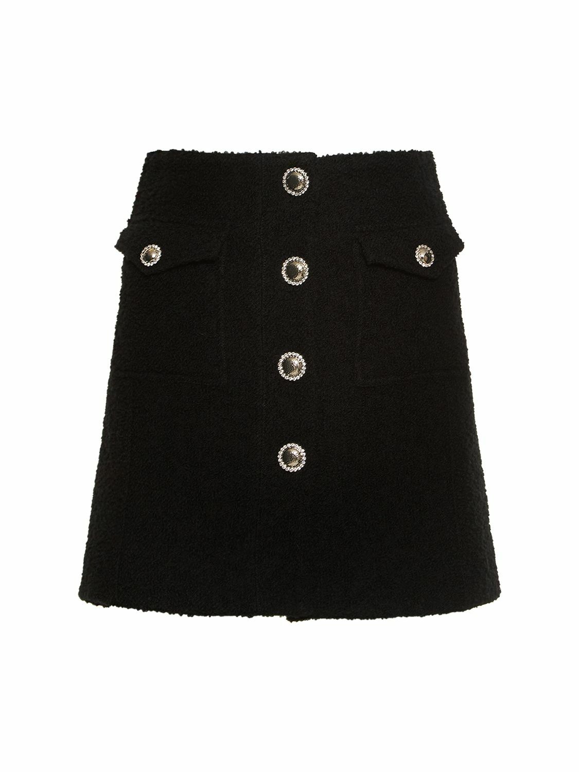 ALESSANDRA RICH - Wool Bouclé Button-up Mini Skirt Alessandra Rich