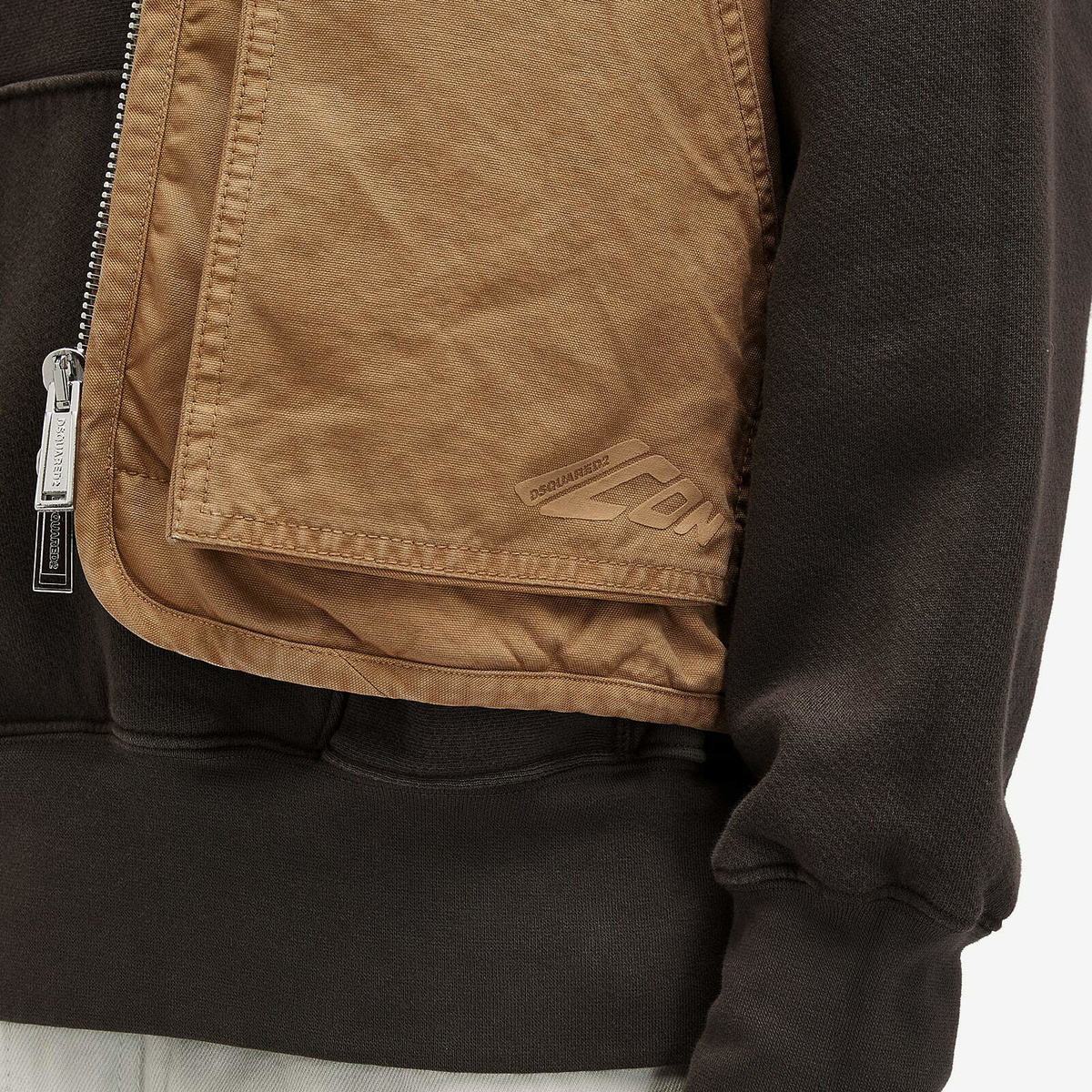 Dsquared2 Men's Icon Canvas Utility Vest in Kaki Dsquared2