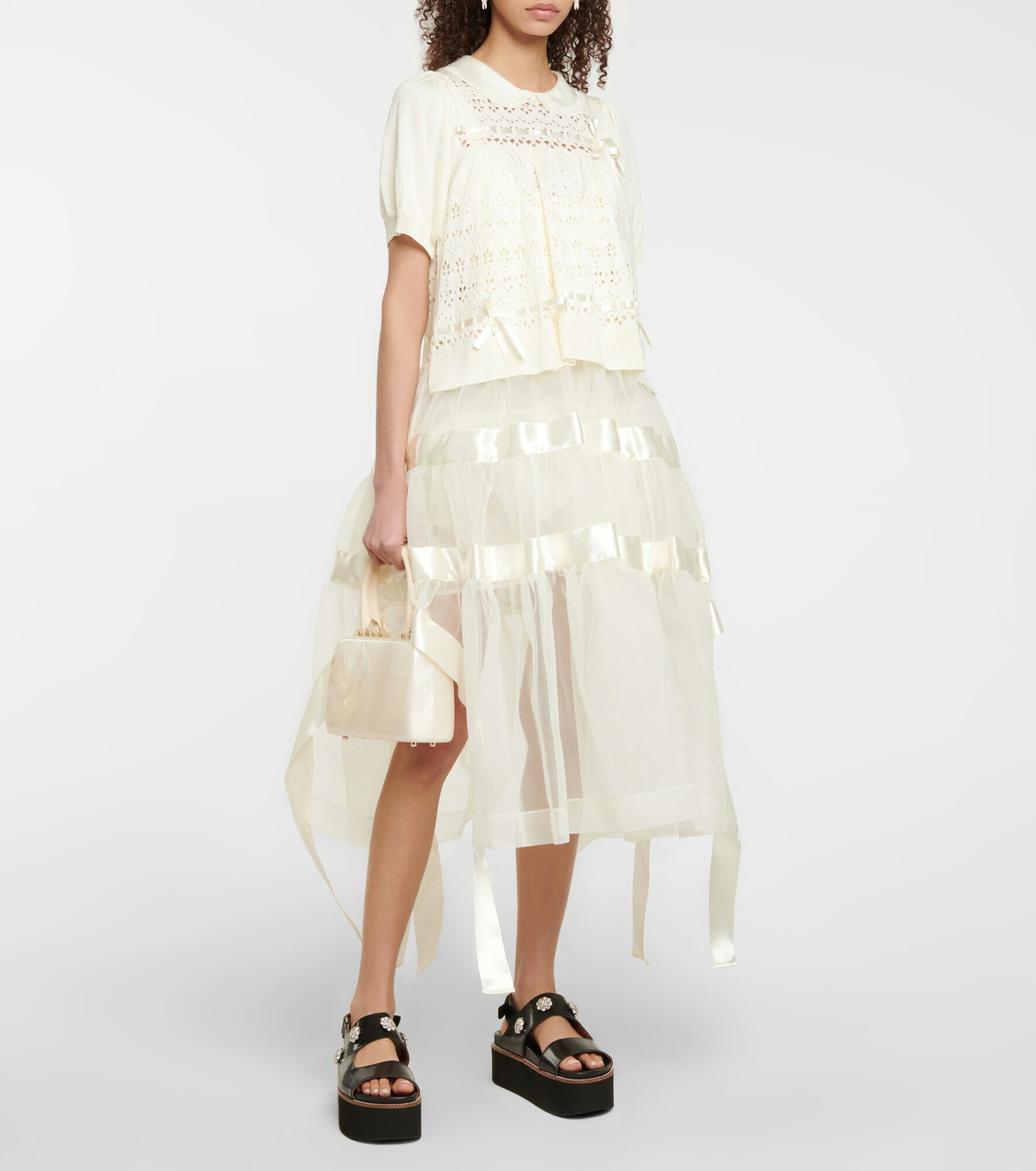 Simone Rocha - Embroidered knit top Simone Rocha