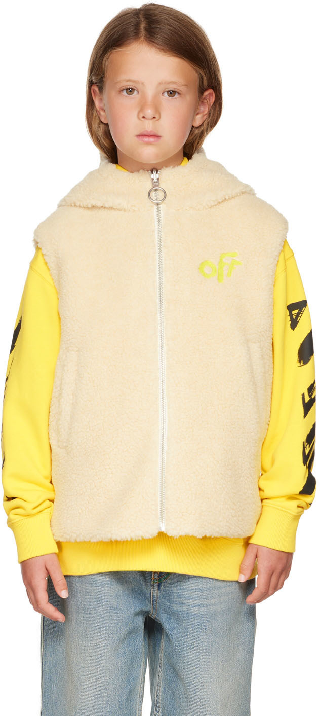 Off-White Kids Reversible Off-White Teddy Vest Off-White