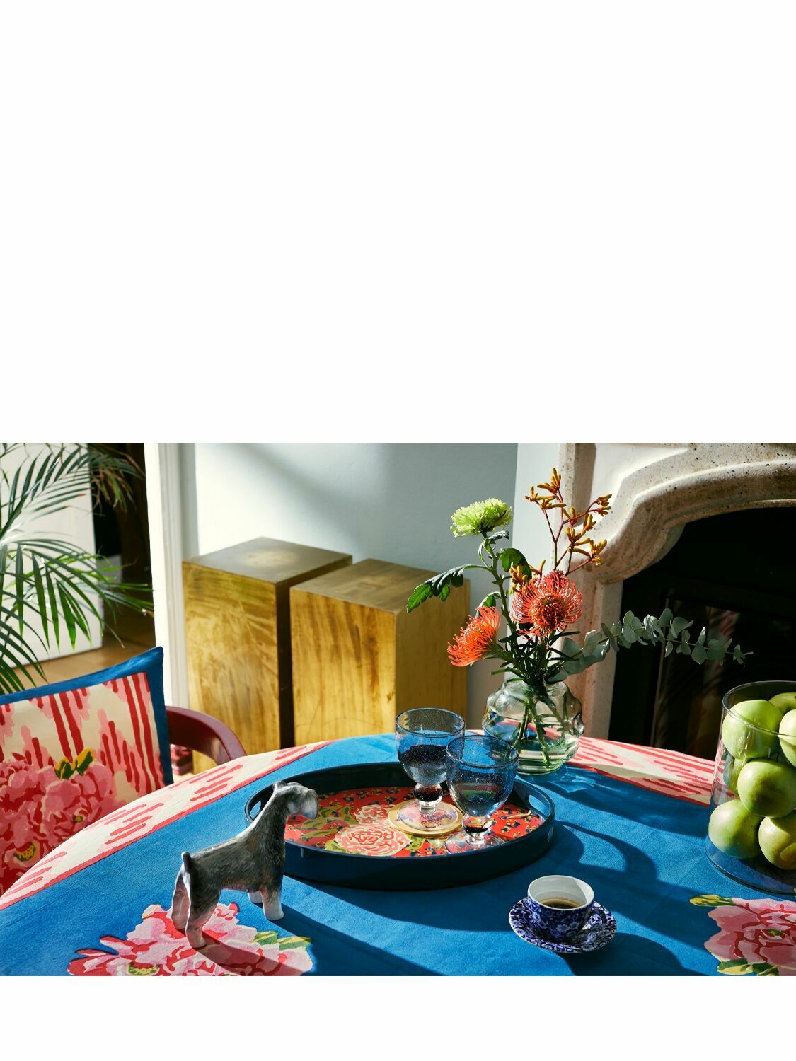 LISA CORTI Leopard Flower Red Lacquered Tray Lisa Corti