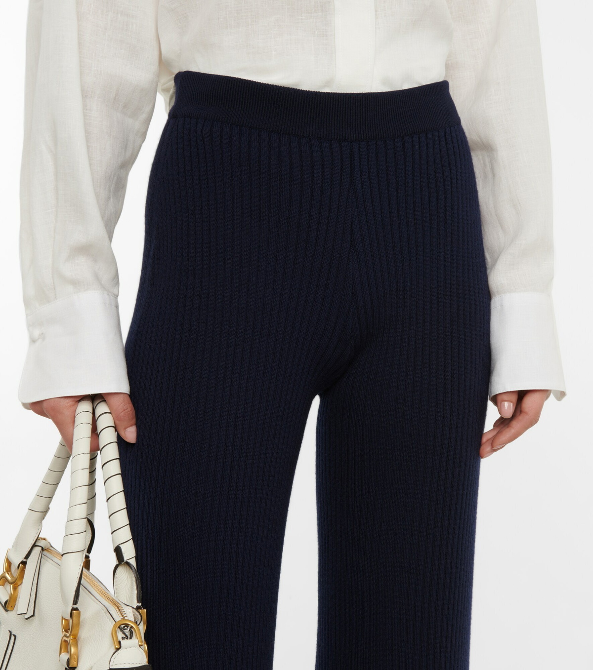 Chloe - Wool and cashmere ribbed-knit pants Chloe