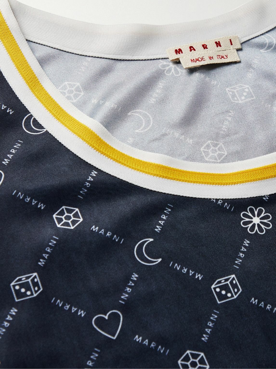 Marni - Oversized Logo-Print Jersey Tank Top - Blue Marni