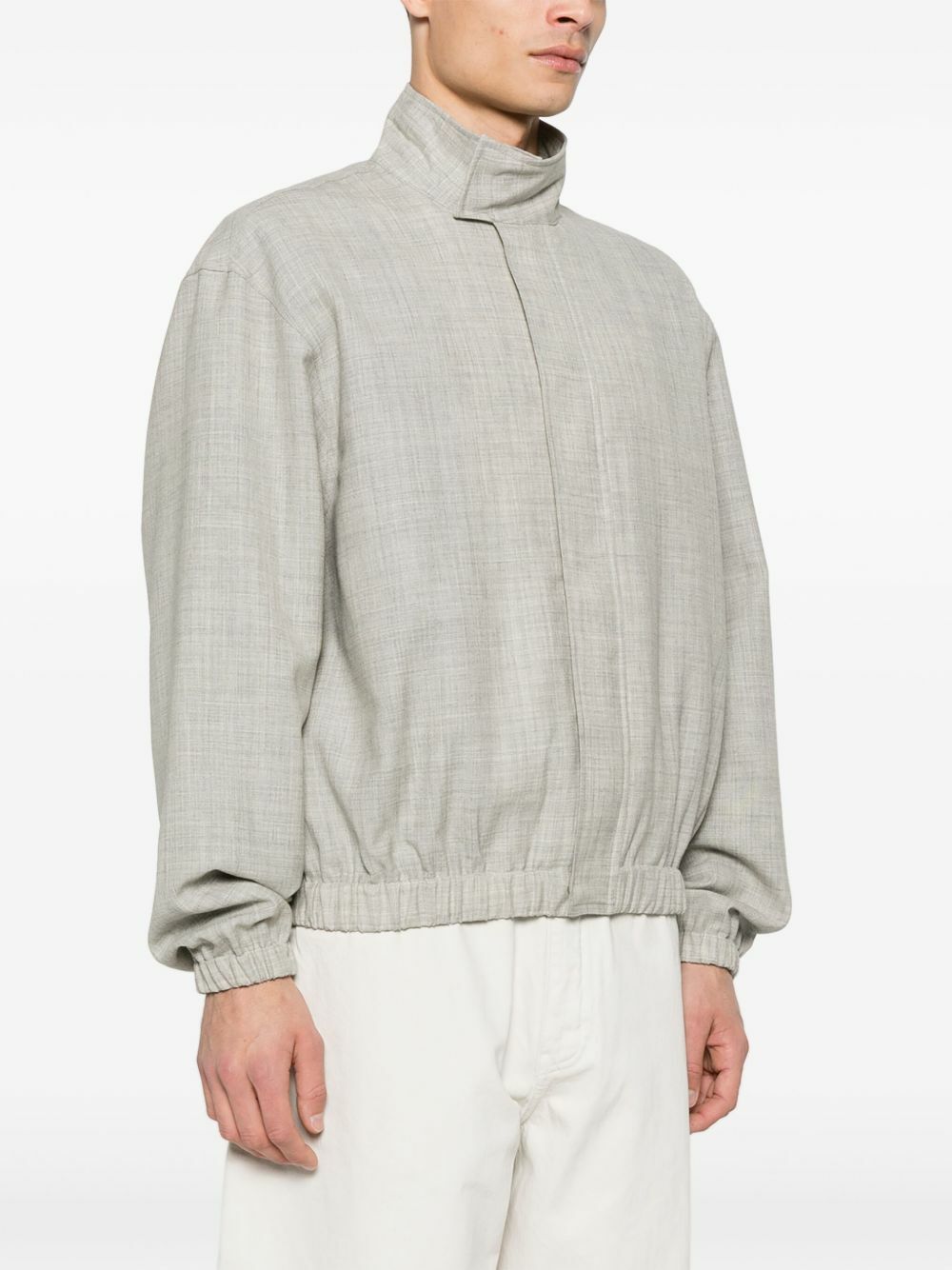 Studio Nicholson Grey Slub-Textured Bomber Jacket Studio Nicholson