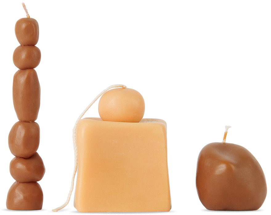 Ann Vincent SSENSE Exclusive Tan Soy Wax Candle Set Vince
