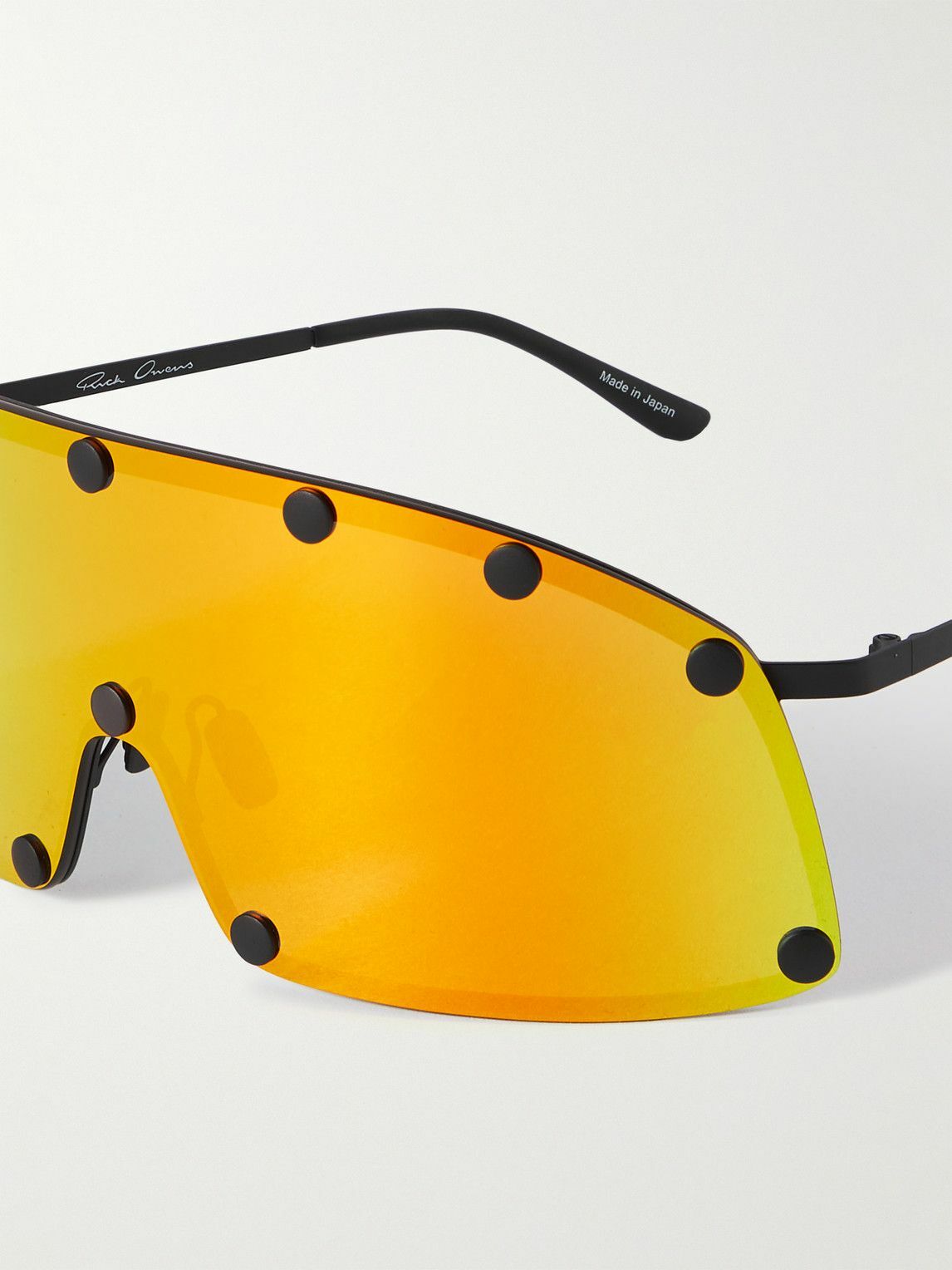 Rick Owens - Shielding D-Frame Studded Stainless Steel Sunglasses Rick ...