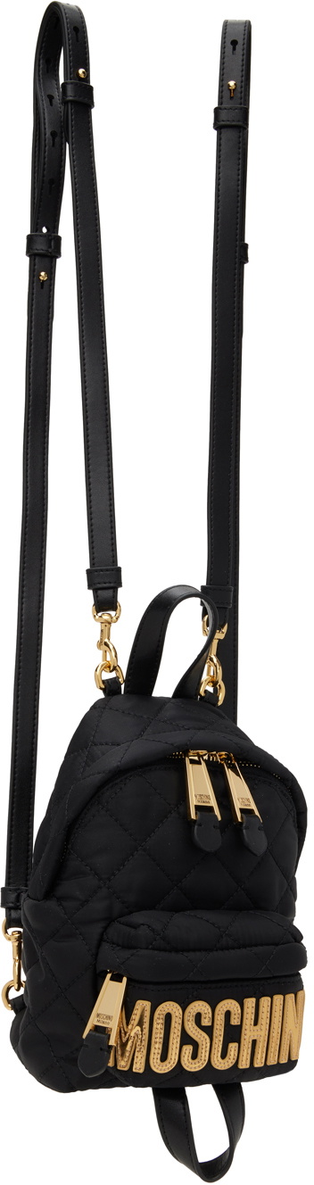 Moschino Black Mini Quilted Backpack Moschino