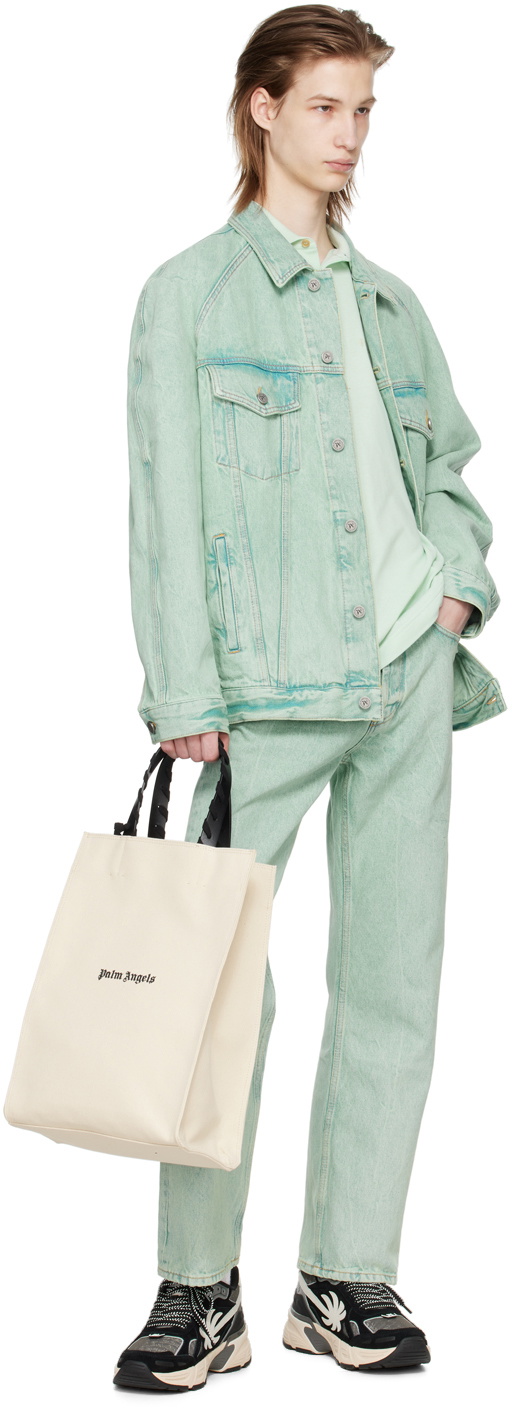 Palm Angels Green Embroidered Polo Palm Angels