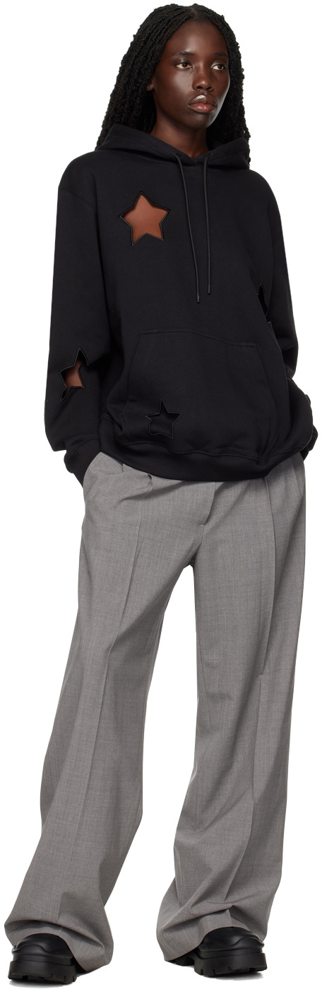 MSGM Black 'Star Cut' Hoodie MSGM