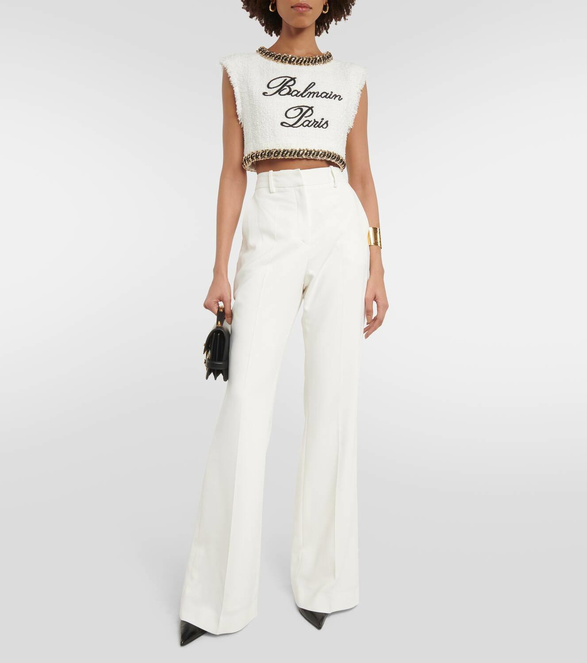 Balmain High-rise crêpe flared pants Balmain