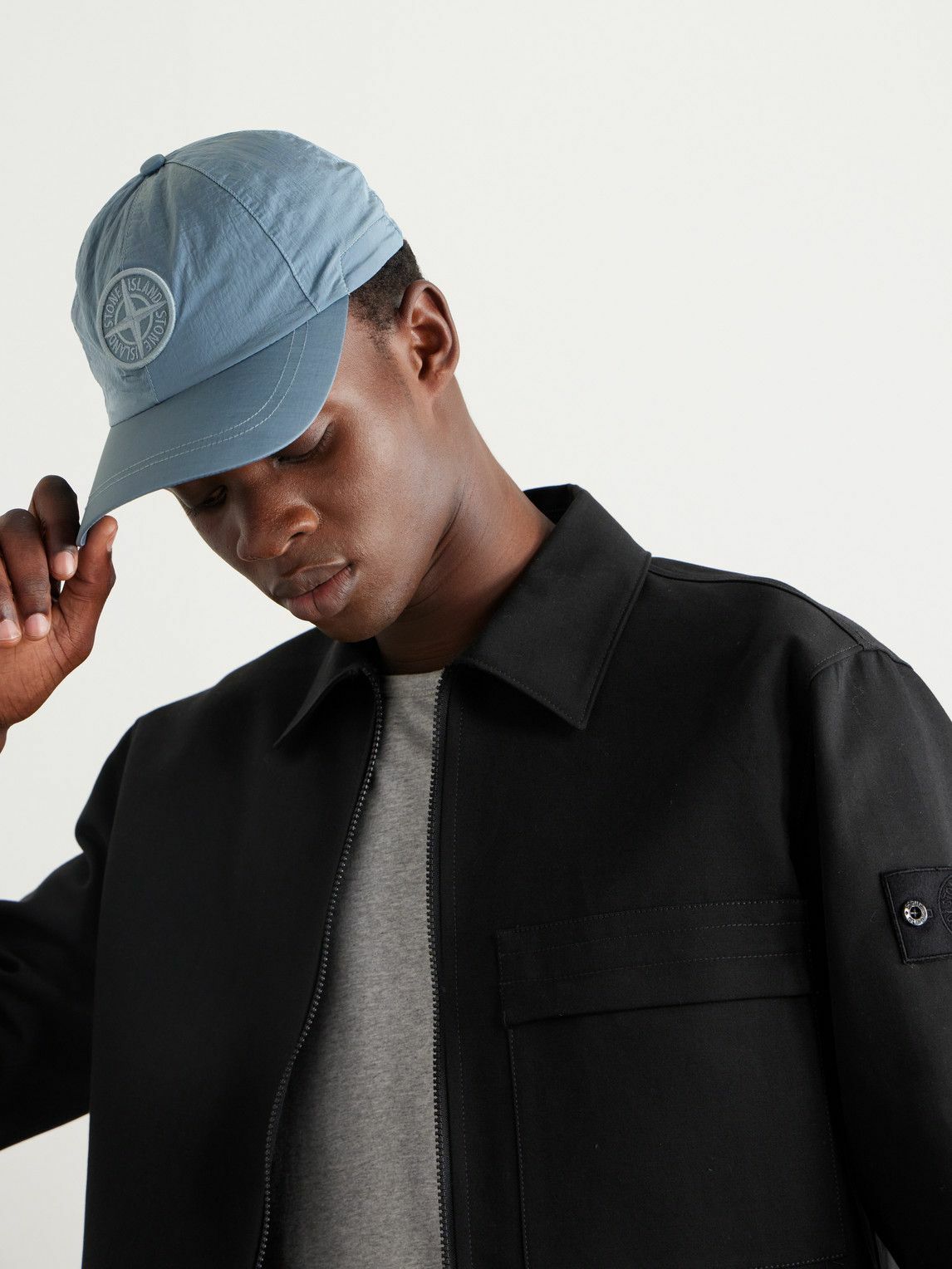 Stone Island - Logo-Appliquéd Crinkled-ECONYL® Cap - Blue Stone Island