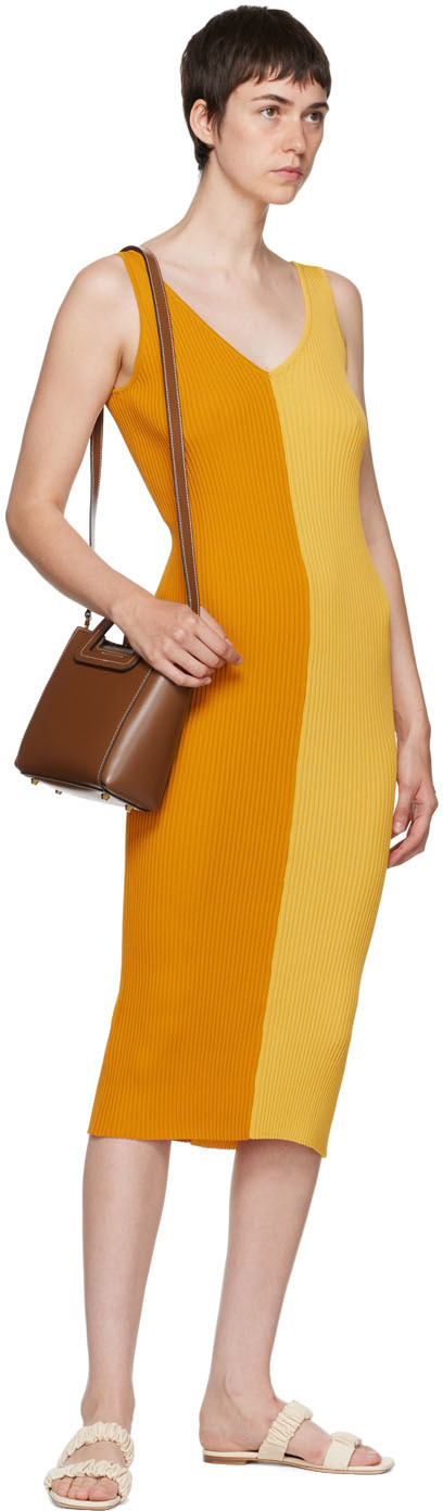 Staud Yellow Dana Midi Dress Staud