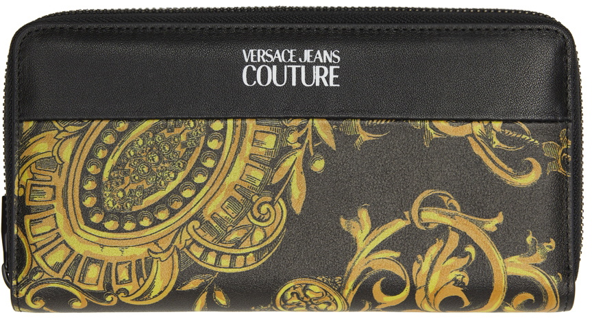 Versace Jeans Couture Black & Gold Regalia Baroque Wallet Versace
