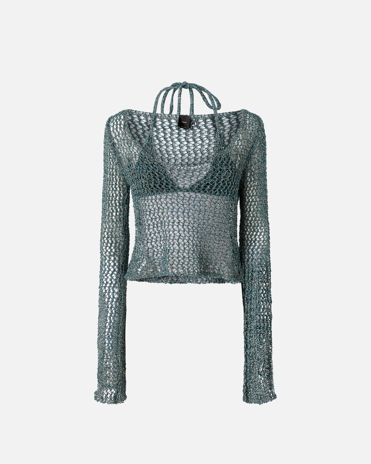Pinko Mesh Sweater With Bikini Multi. Green/White Pinko