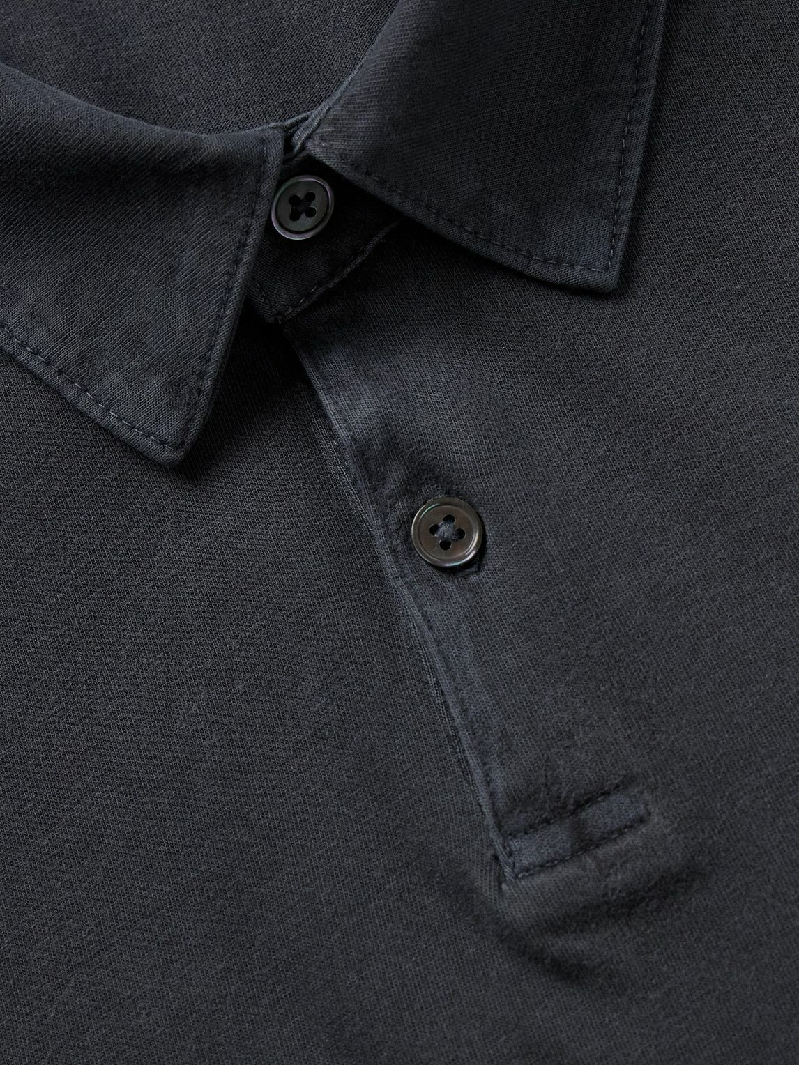 James Perse - Cotton-Jersey Polo Shirt - Blue James Perse