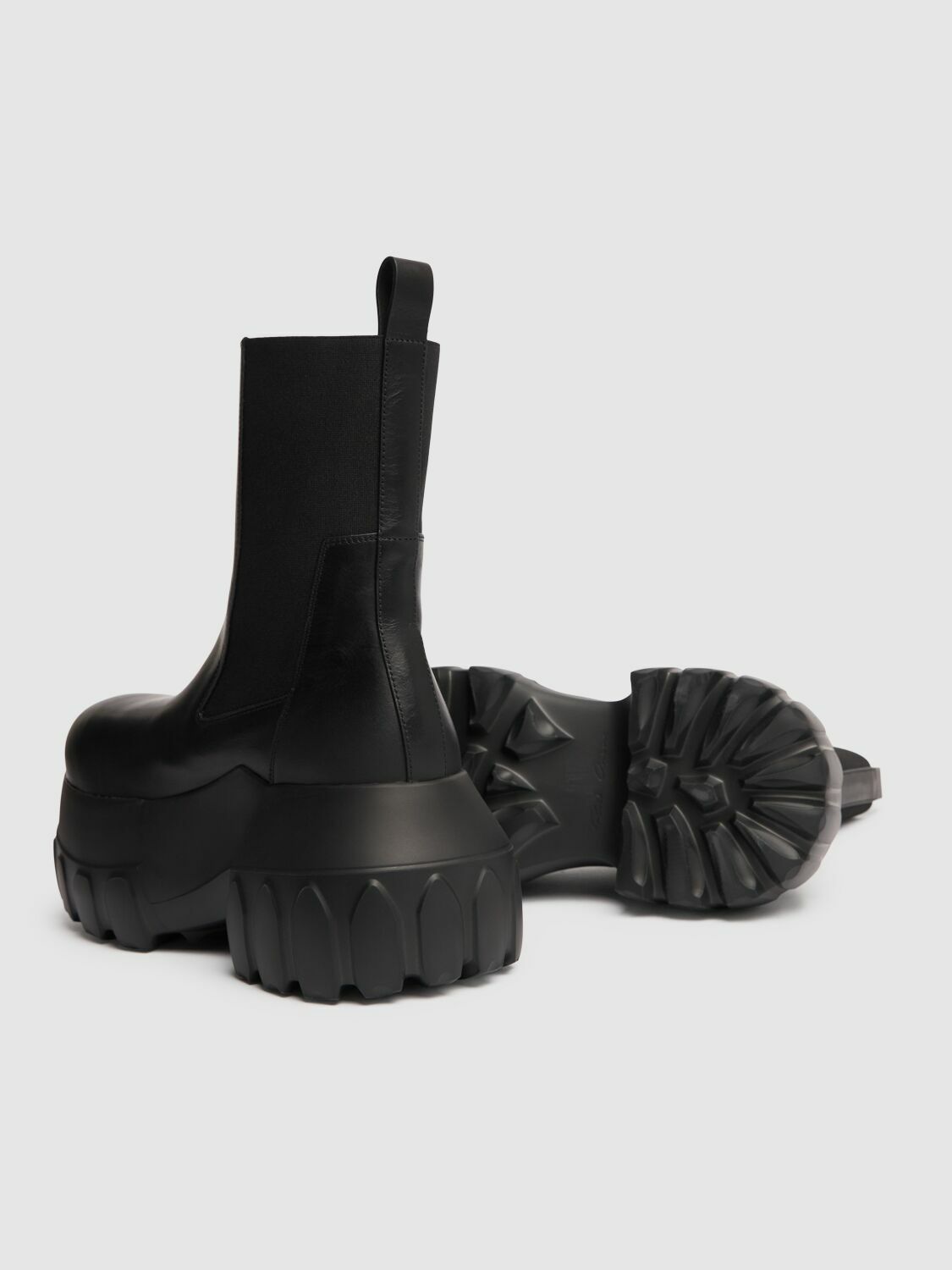 RICK OWENS 60mm Beatle Mega Tractor Leather Boots Rick Owens