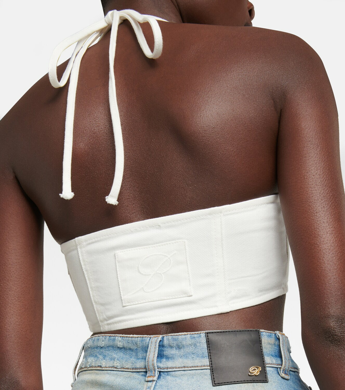 Blumarine - Embellished cotton crop top Blumarine