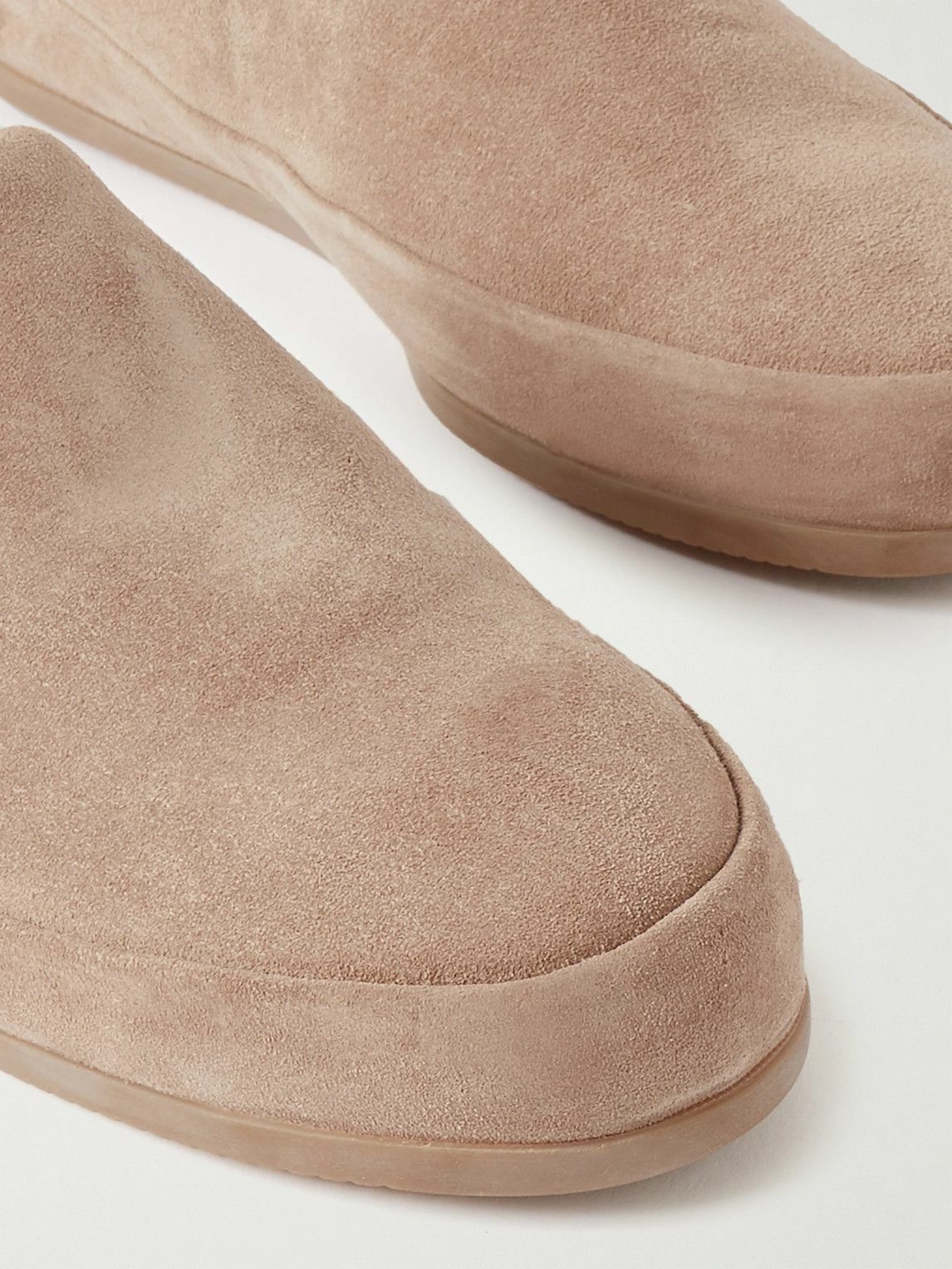 Mulo - Shearling-Lined Suede Slippers - Neutrals Mulo