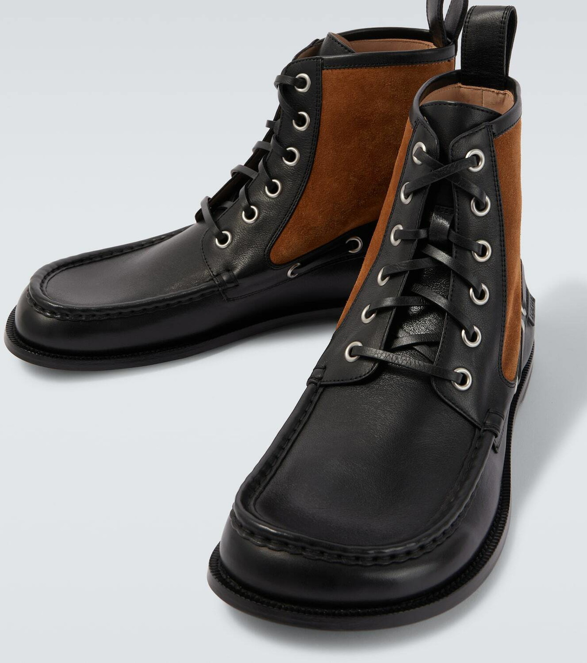 Loewe Campo suede and leather lace-up boots Loewe