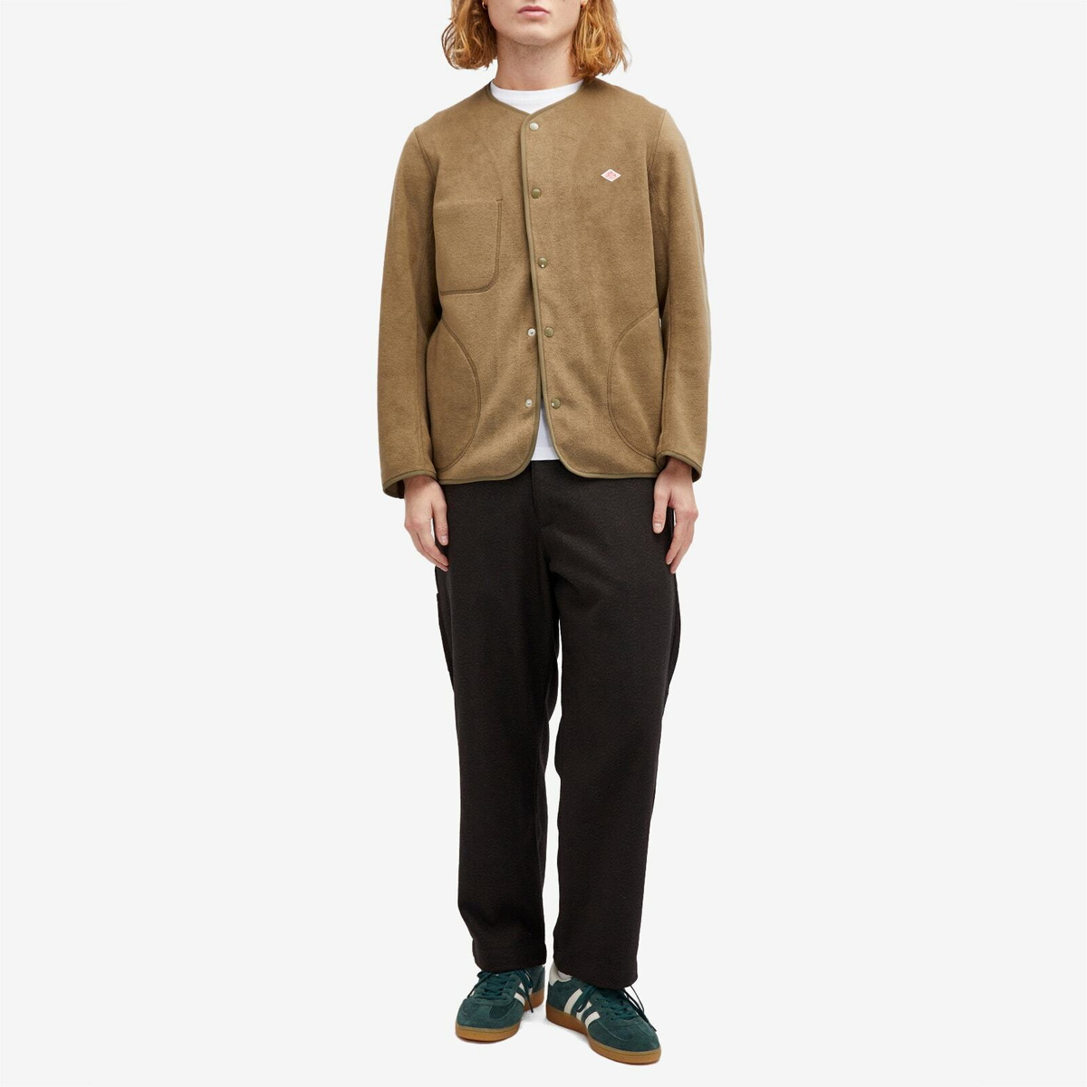 Danton Men's Fleece Jacket in Khaki Danton