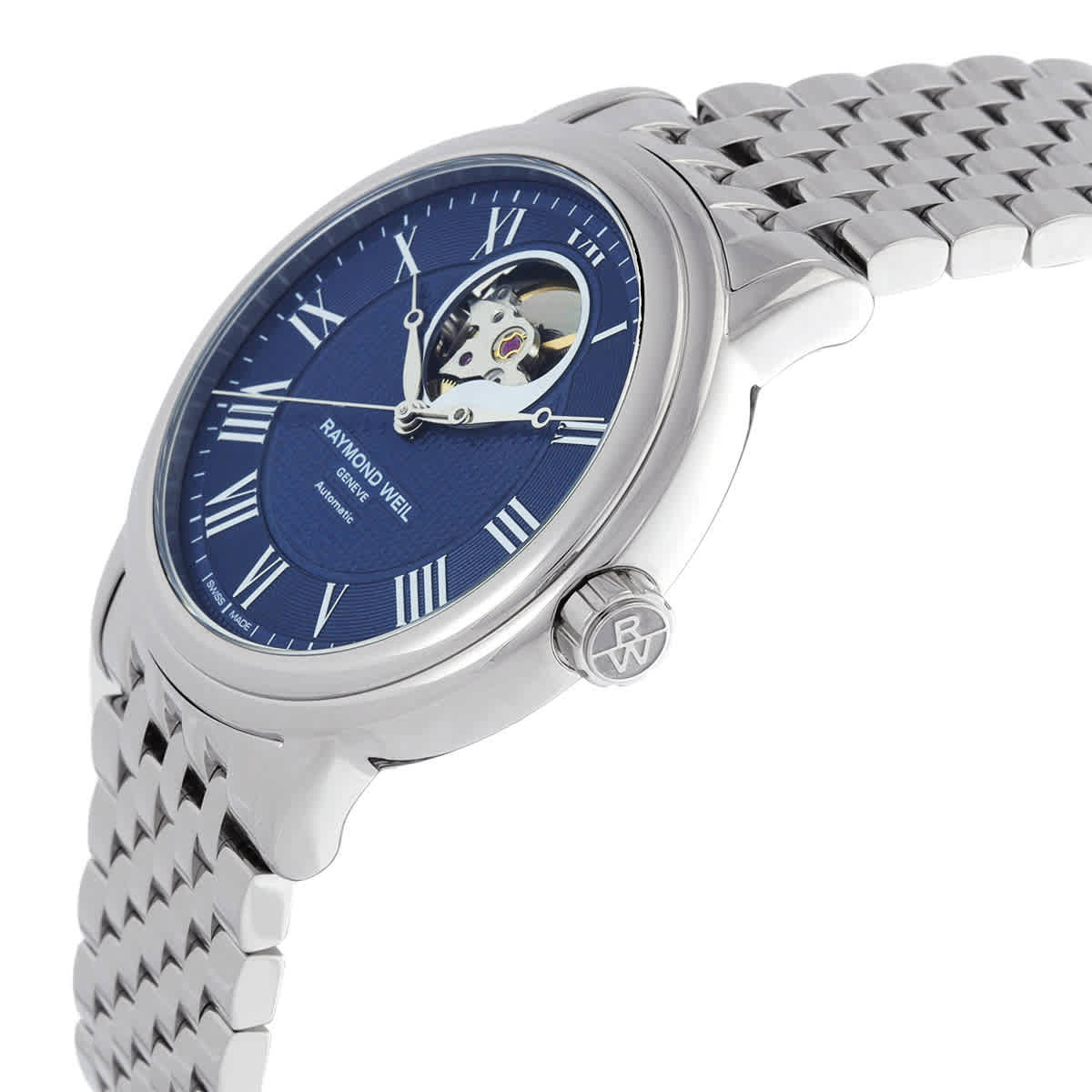 Raymond Weil Maestro Automatic Blue Dial Mens Watch 2827-ST-00508 ...