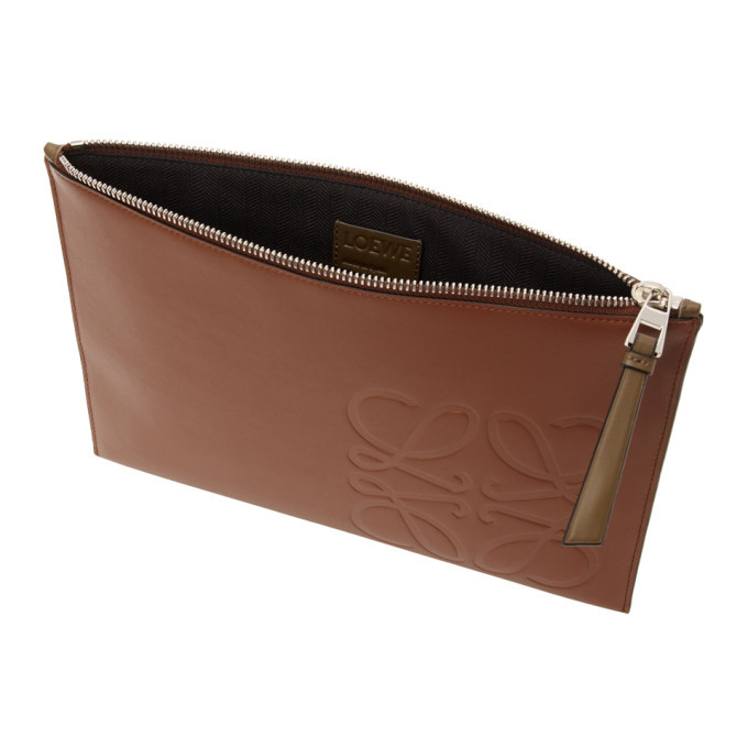 Loewe Tan Flat Pouch Loewe