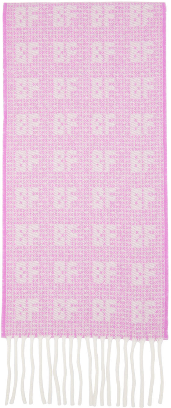 BY FAR Pink Wool Signature Scarf By Far
