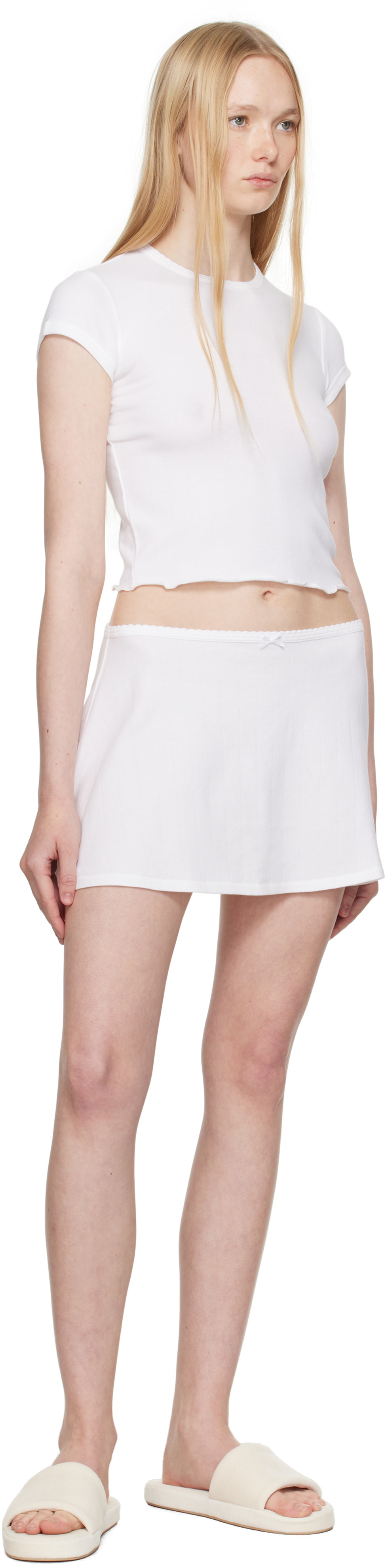 SKIMS White Drop Needle Pointelle Miniskirt SKIMS
