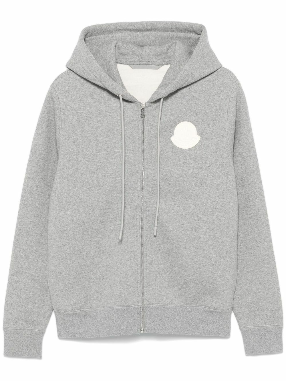 Moncler Grey Logo-Appliqué Hoodie Moncler