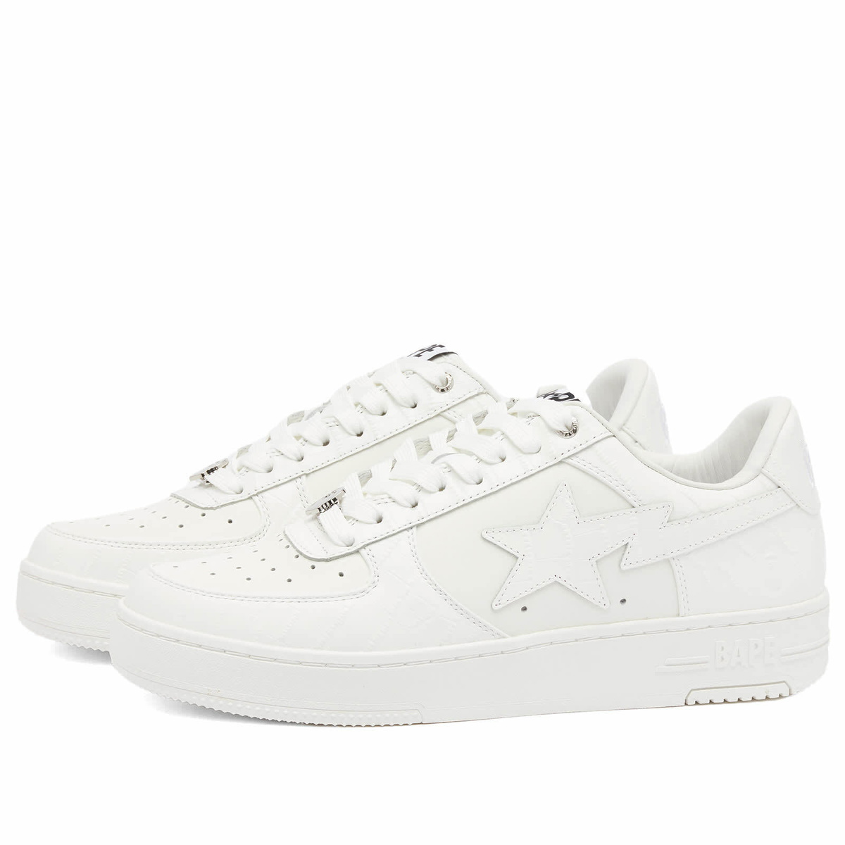 A Bathing Ape Men's Croc Printed Bape Sta Sneaker in White A Bathing Ape