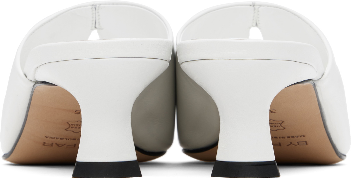 BY FAR White Luciana Creased Calf Leather Heels By Far