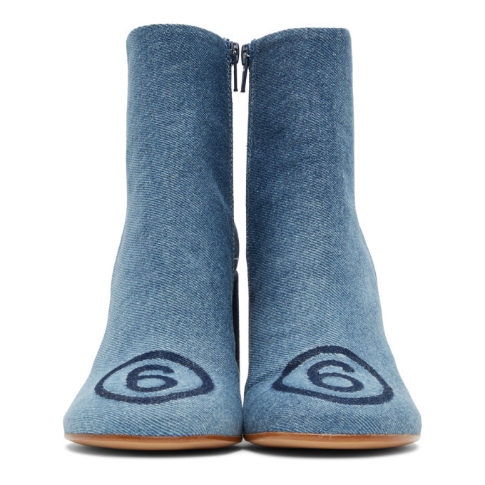 MM6 Maison Margiela Blue Denim 6 Ankle Boots MM6 Maison Margiela