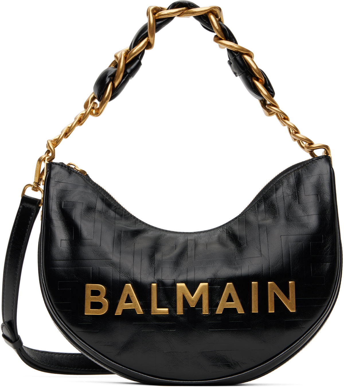 Balmain Black 1945 Soft Moon Bag Balmain