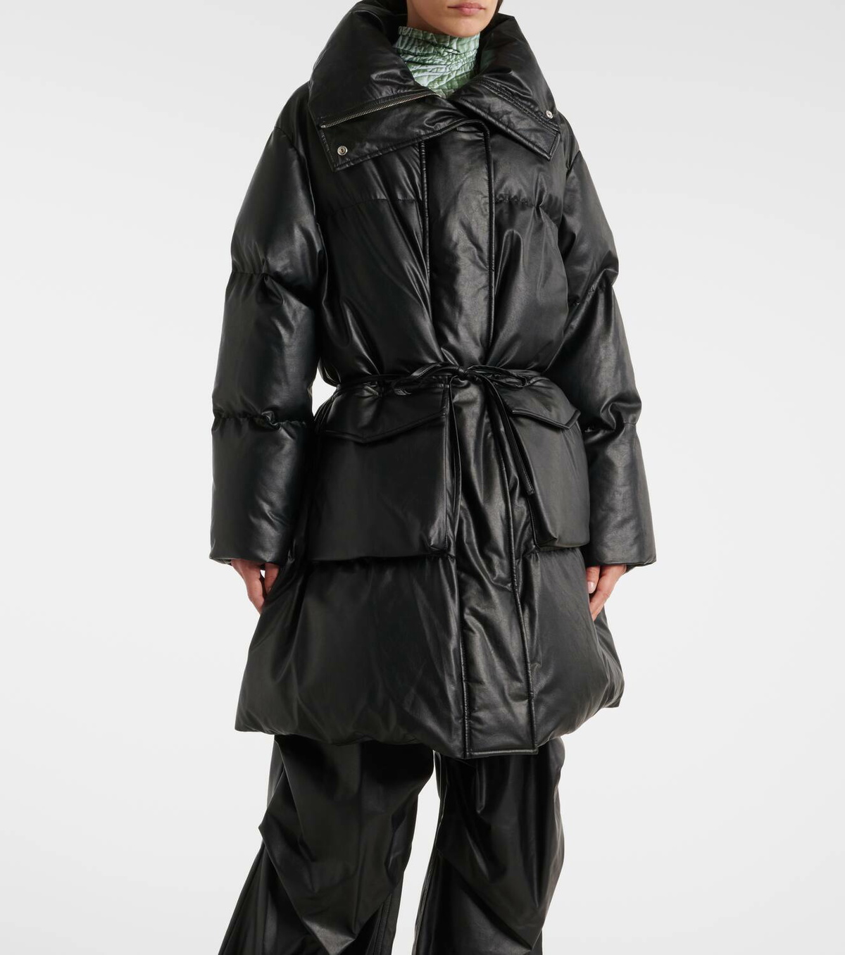 MM6 Maison Margiela Faux leather puffer coat MM6 Maison Margiela