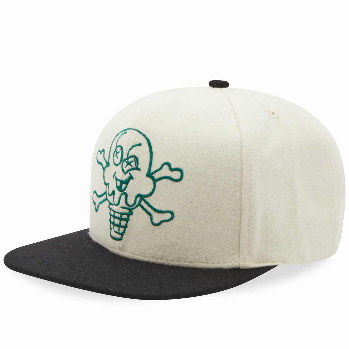 ICECREAM Men's Cones & Bones 6 Panel Cap in Beige/Black ICECREAM