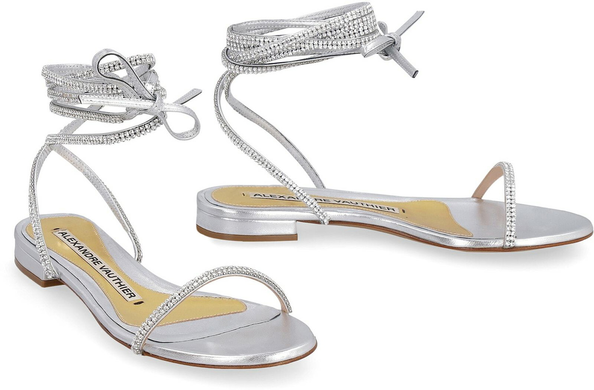 Alexandre Vauthier Amina Metallic Leather Sandals Alexandre Vauthier