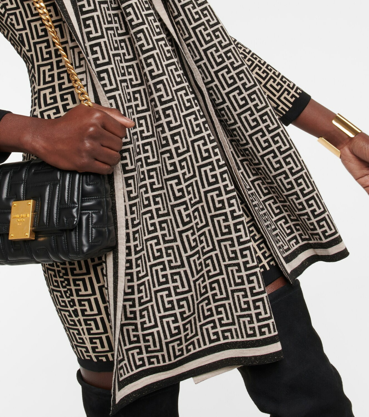 Balmain - Monogram wool-blend scarf Balmain