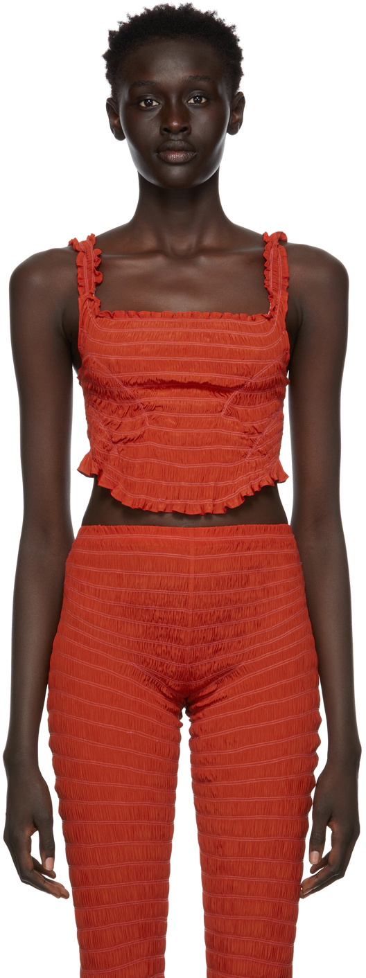 Gauntlett Cheng SSENSE Exclusive Red Linear Elastic Tank Top Gauntlett ...
