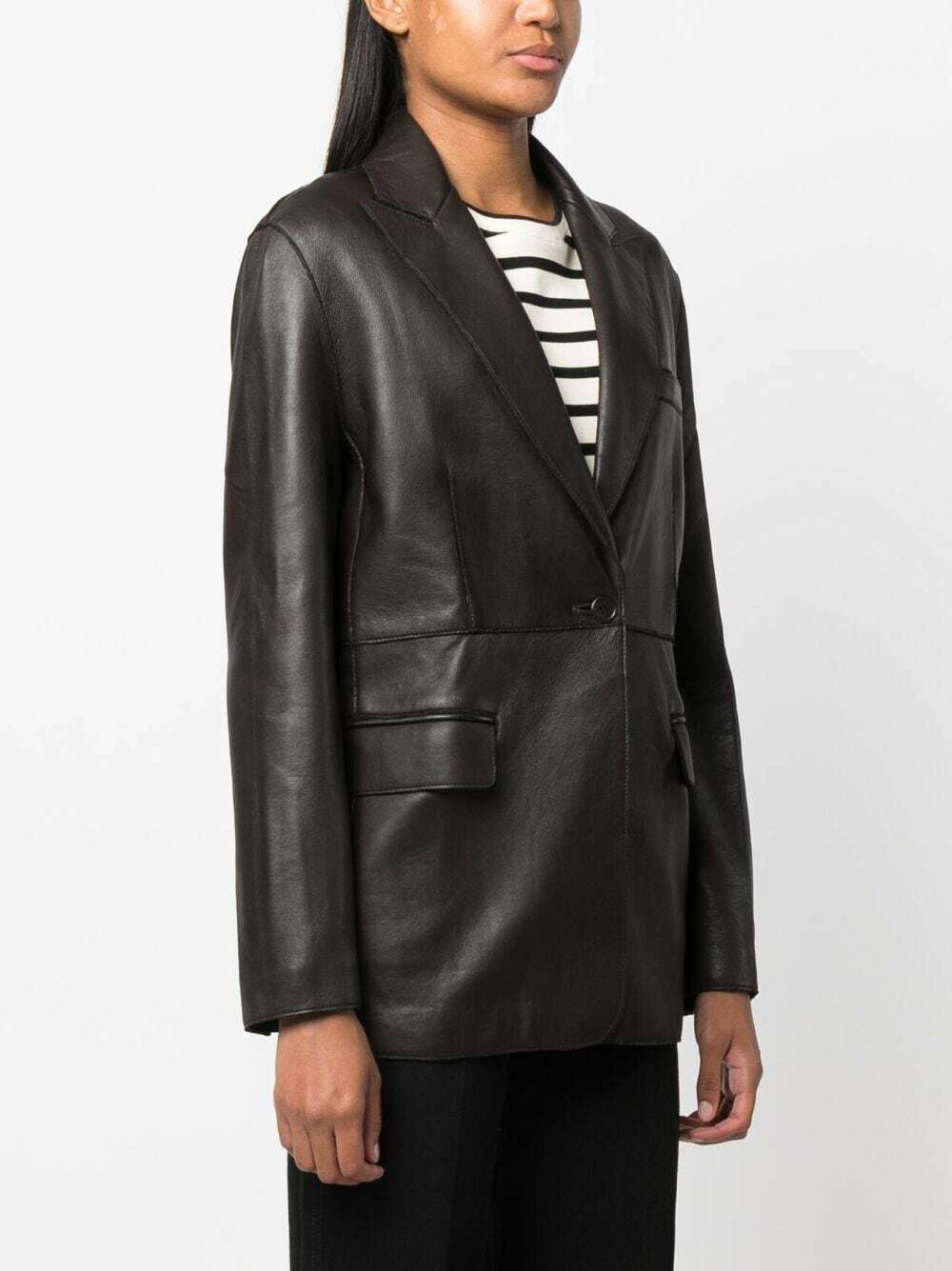 PAROSH - Leather Blazer Jacket Parosh