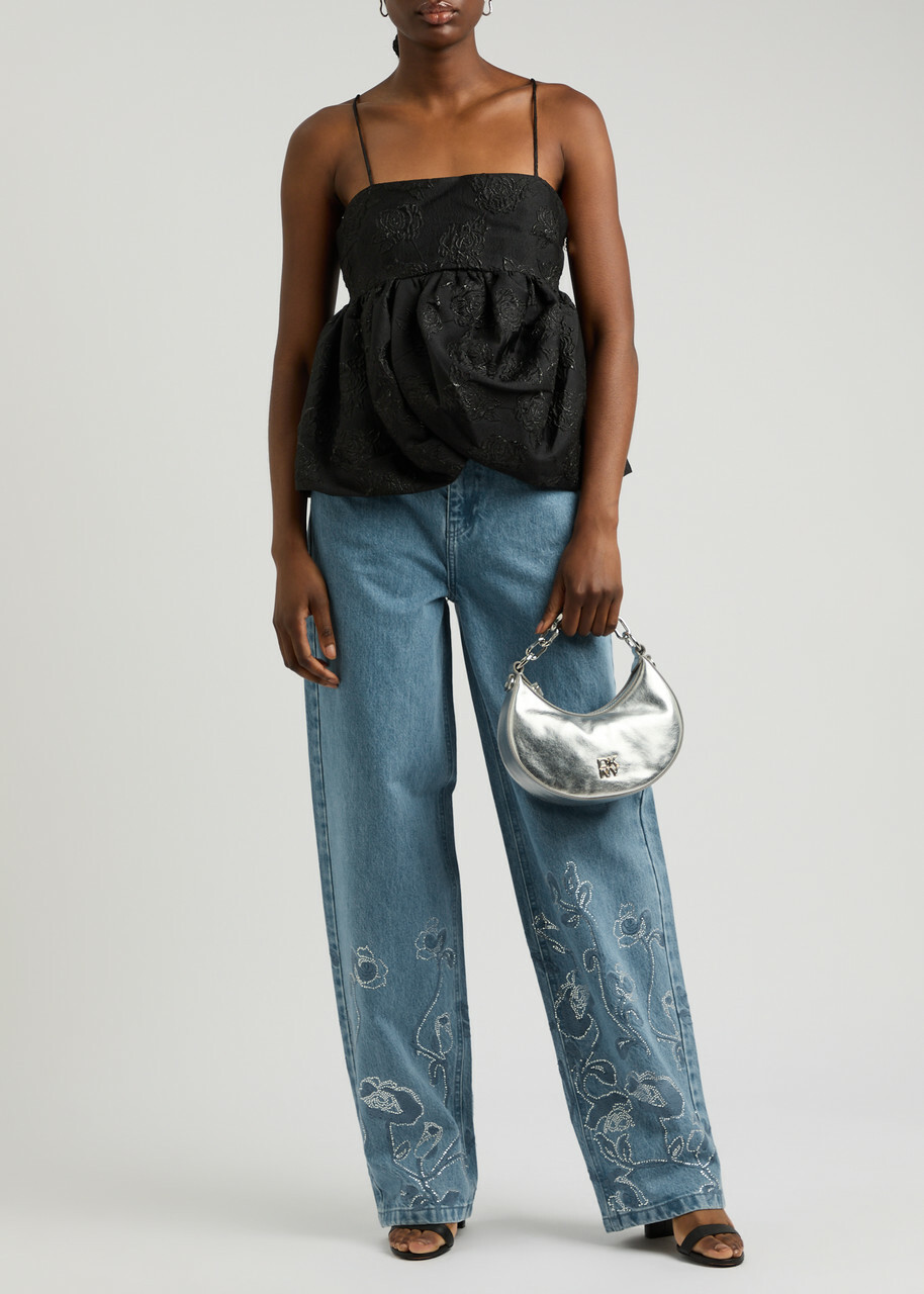 Rotate Sunday Embellished Wide-leg Jeans Denim ROTATE Birger Christensen