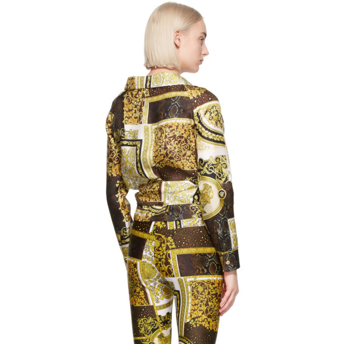 Versace Gold Barocco Patchwork Print Shirt Versace