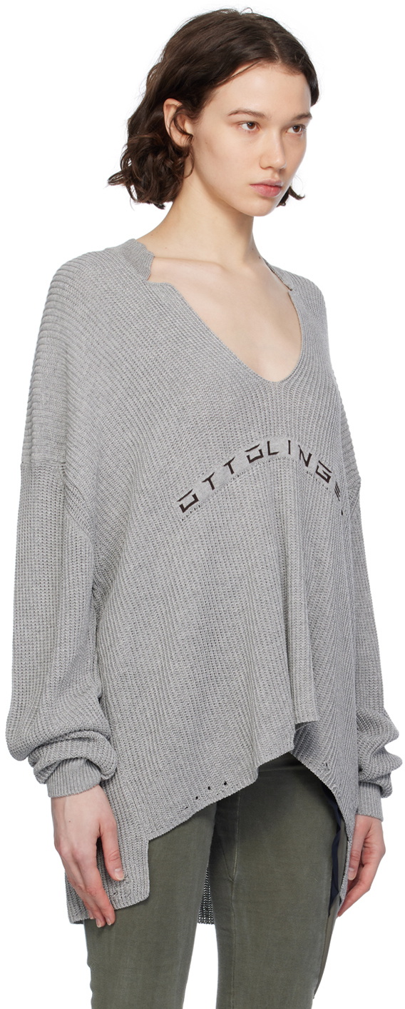 Ottolinger Gray Open Collar Sweater Ottolinger