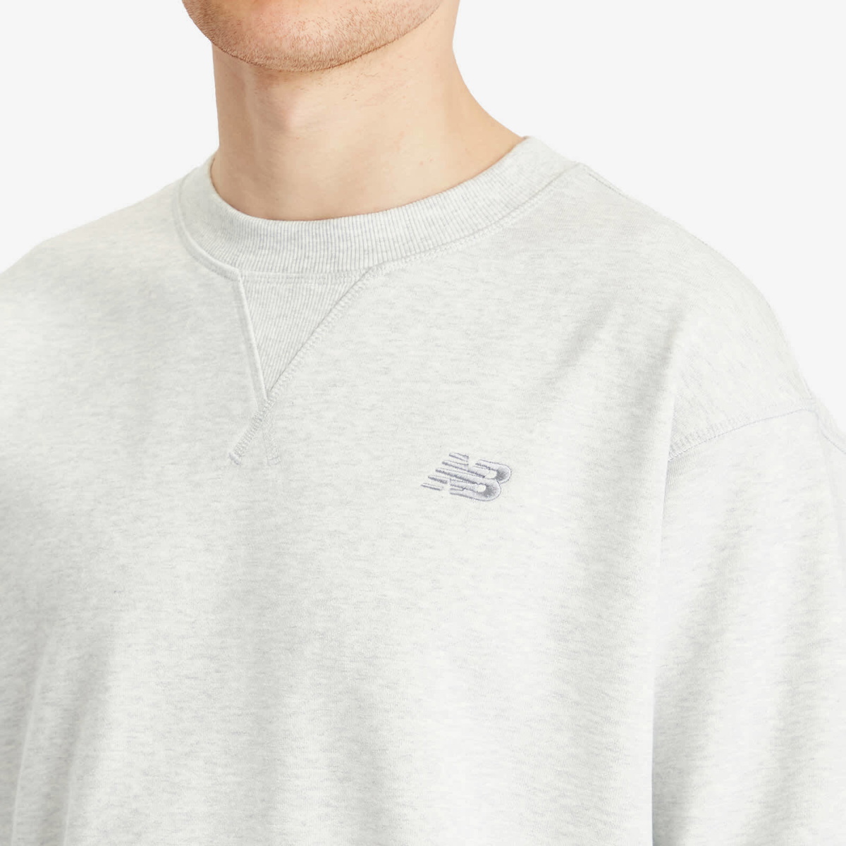 New Balance Men's NB Athletics French Terry Crew in Ash Heather New Balance