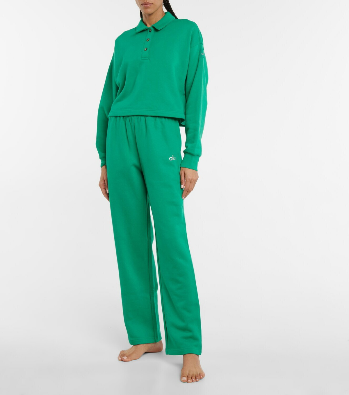 Alo Yoga Polo Henley fleece sweater Alo Yoga