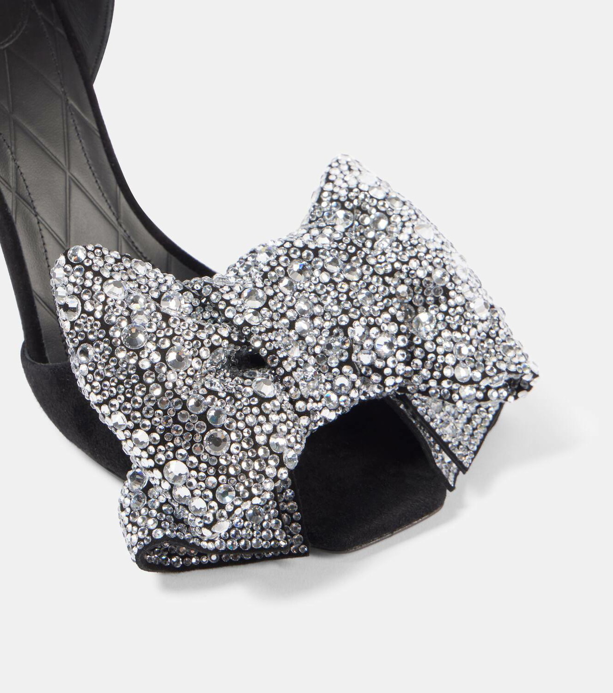 Balmain Ruby 95 embellished bow-detail suede pumps Balmain