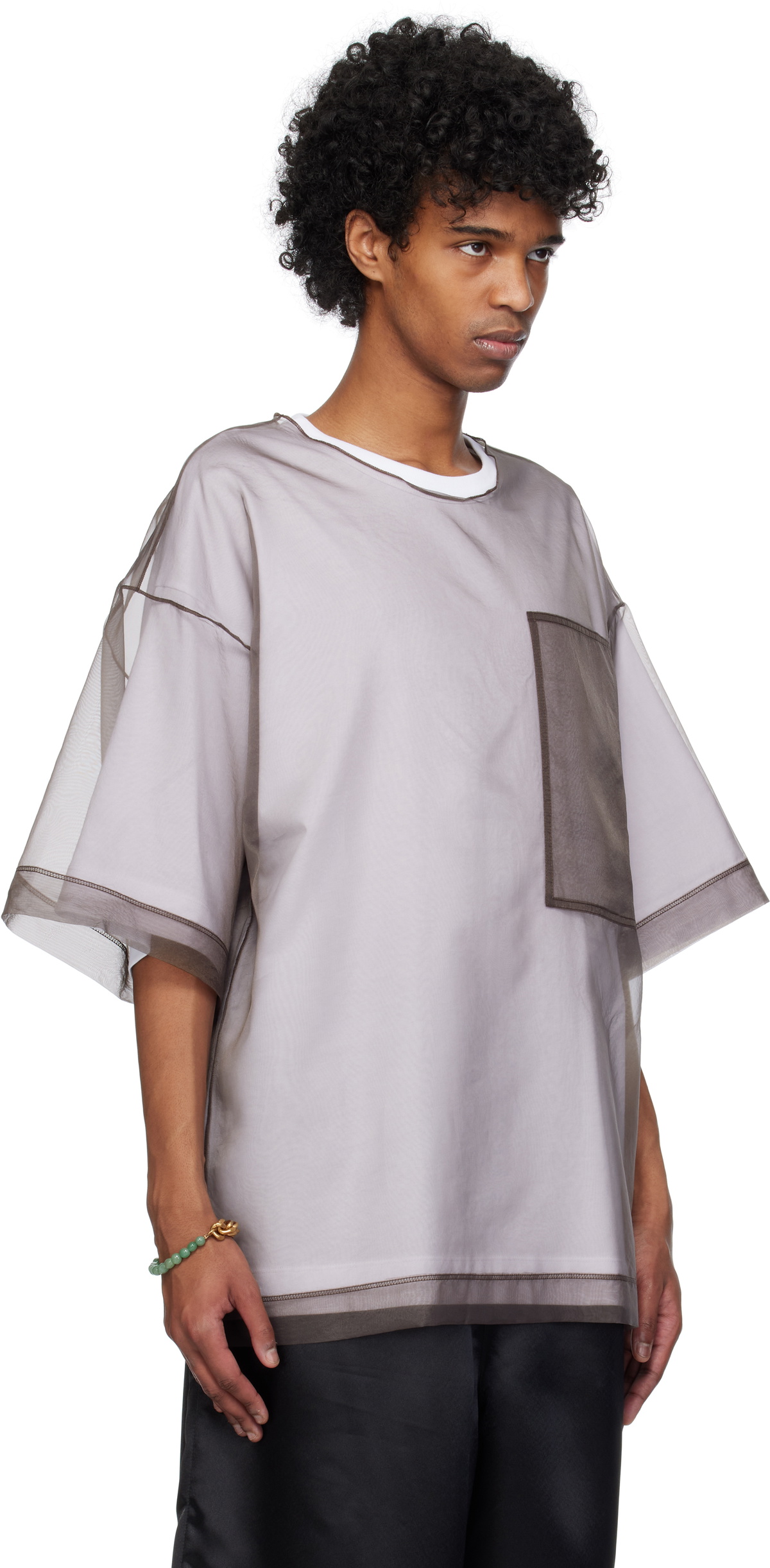 Dries Van Noten White Sheer Overlay T-shirt Dries Van Noten
