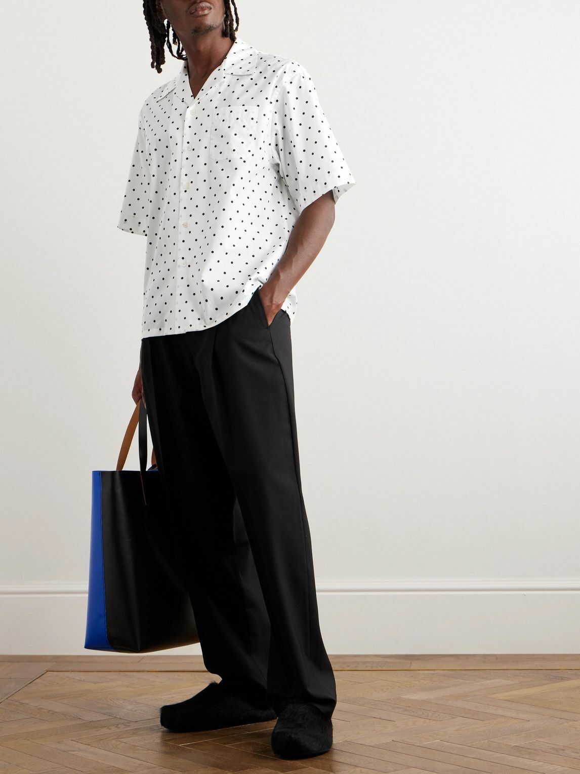 Marni - Convertible-Collar Polka-Dot Cotton-Poplin Shirt - White Marni