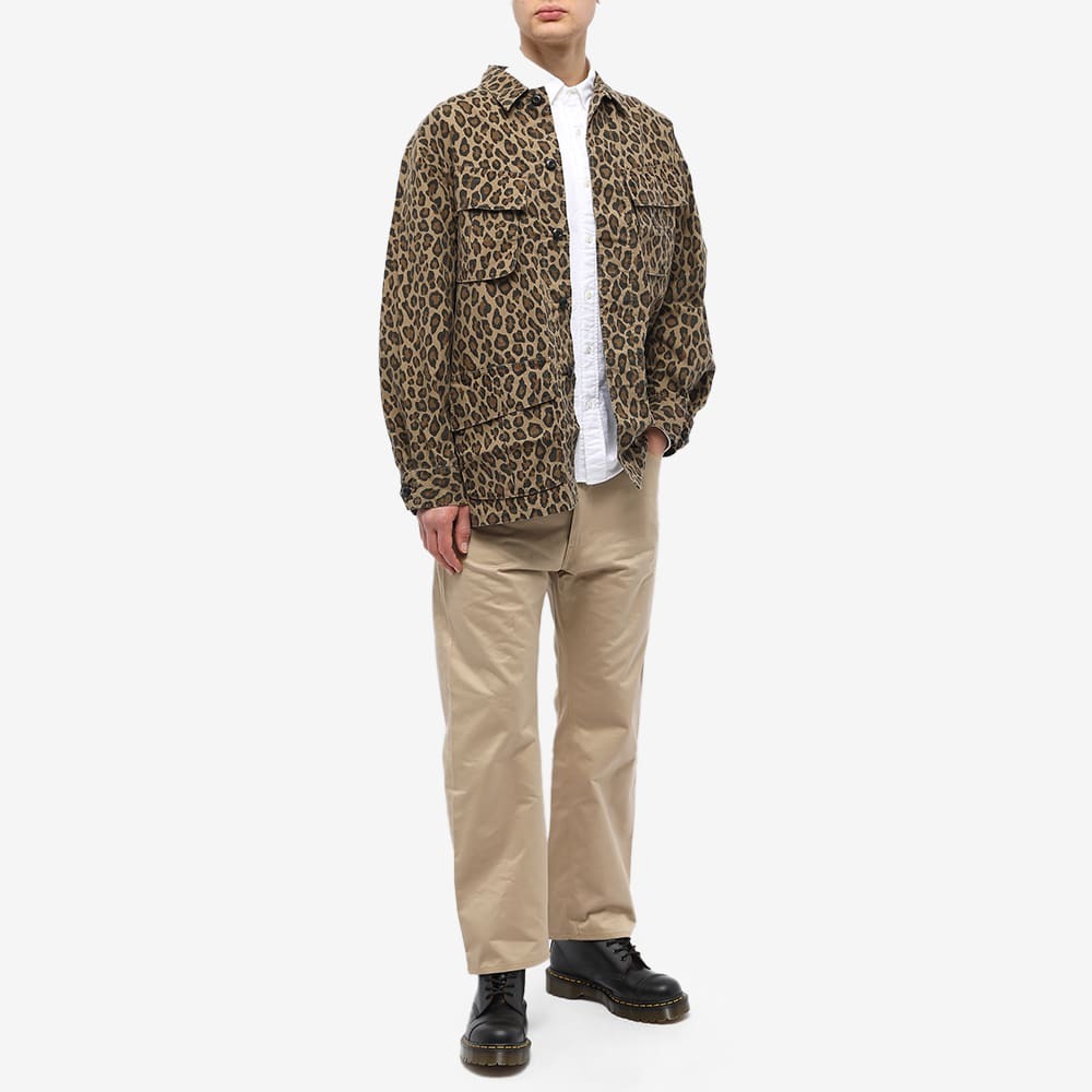Wacko Maria Men's Leopard Fatigue Jacket in Beige Wacko Maria
