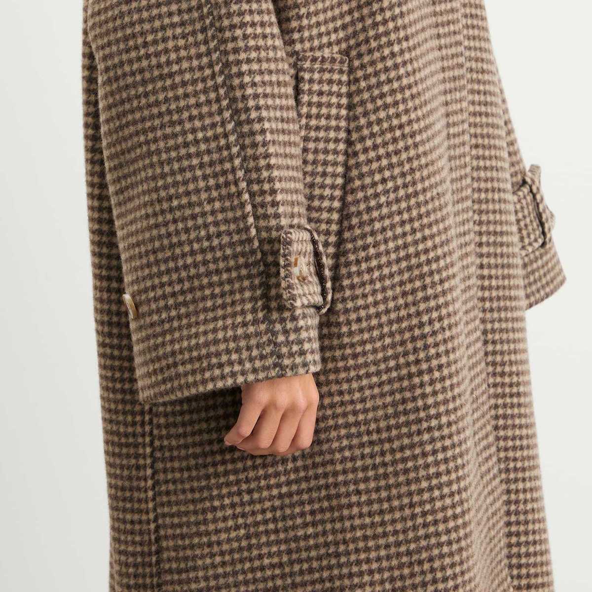 Samsøe Samsøe Women's Alma Check Wool Coat in Aluminum Check Samsøe Samsøe